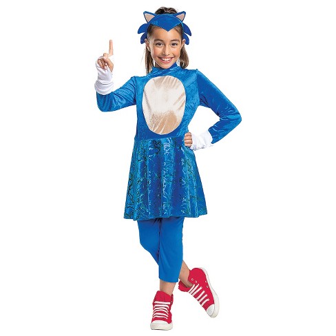 Girls' Sonic The Hedgehog Dress Costume - Size 4-6 - Blue : Target
