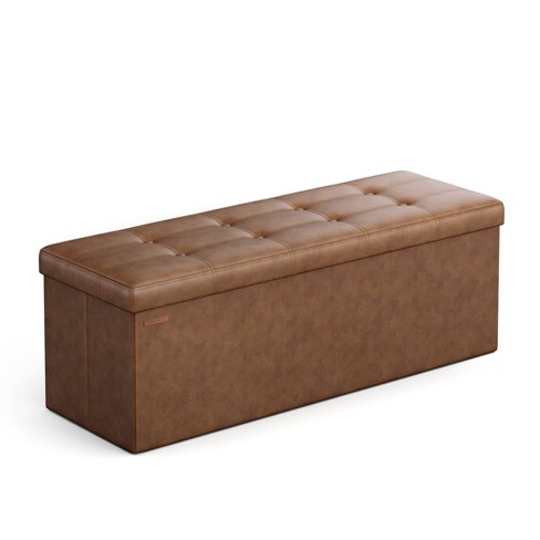 Songmics 43" Storage Ottoman Bench Folding Ottoman With Storage Hold Up ...