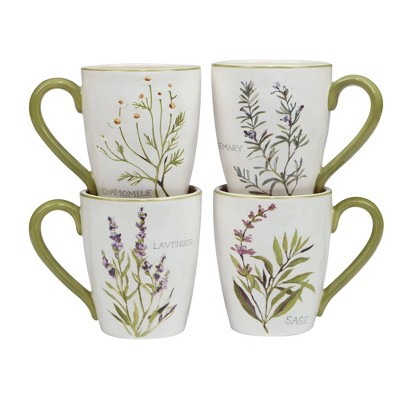Set Of 6 Damask Floral 14oz Mugs - Certified International : Target