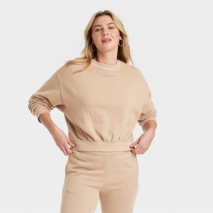 Women's Leisure Studio Pullover Sweatshirt - Universal Thread™ Tan S ...