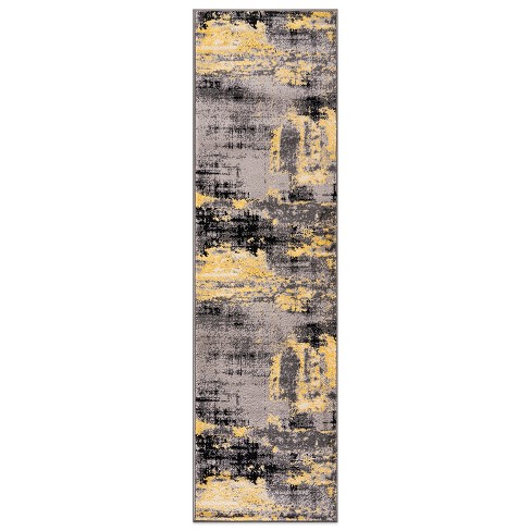 World Rug Gallery Modern Abstract Design Area Rug - Yellow 2'x7' : Target