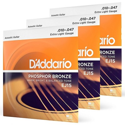 D'addario Ej15 Phosphor Bronze Extra Light Acoustic Strings Single Pack ...