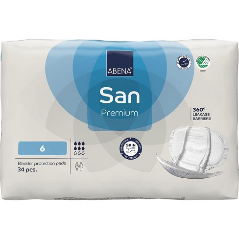 Abena San, Premium Incontinence Pads, Moderate Absorbency, Size 6, 102 ...