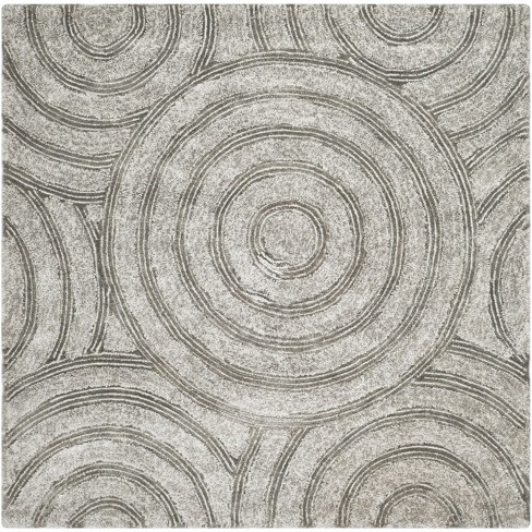 South Beach Shag Sbs620 Hand Tufted Area Rug - Silver - 6'x6 ...