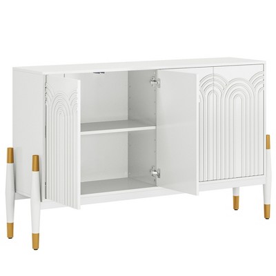 Ingrid 3 - Door Scalloped Mid - Century Modern Sideboard White ...