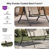 PURPLE LEAF 2-Seat Porch Swing with Adjustable Canopy & Stand, Metal ...