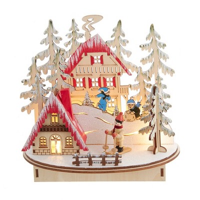 Kurt Adler 7.9-Inch Battery-Operated Light Up Ski Resort Village : Target