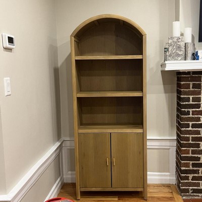 Grooved Wood Arch Bookcase Cabinet - Black - Hearth & Hand™ With ...
