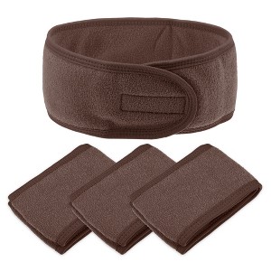 Unique Bargains Spa Headband Soft Women Hair Bands For Face Washing Bath Facial Mask Yoga 4 Pcs Brown Target