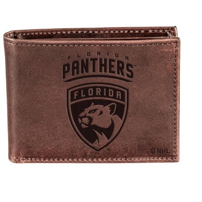 Evergreen Nhl Florida Panthers Brown Leather Bifold Wallet Officially ...