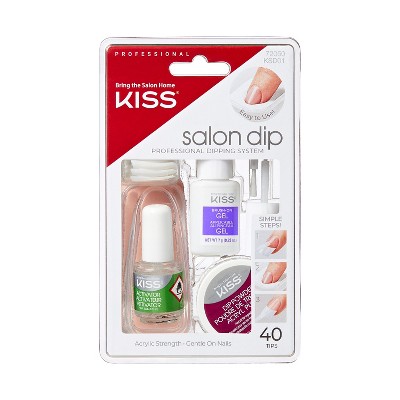 Kiss Salon Dip All-in-one Fake Nails Manicure Kit - 40ct : Target
