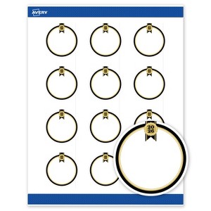 Avery® Matte 2" Diameter Labels, Gold & Black Seal, 240ct : Target