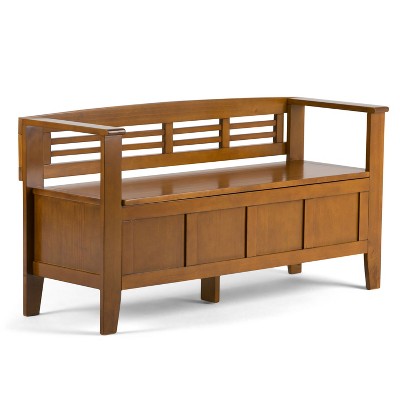 Adams 48 inch Wide Solid Wood Contemporary Entryway Storage Bench in ...