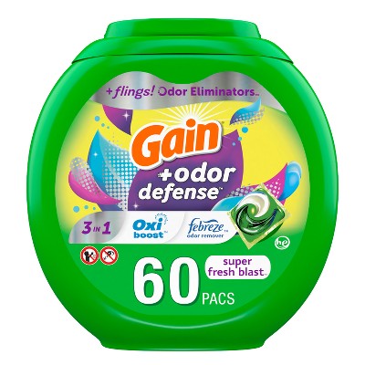 Gain Flings Super Fresh 3-in-1 With Febreze And Oxi Odor Defense Liquid ...