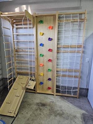 Walnut - 9-in-1 Swedish Ladder Wall Gym And Climber : Target