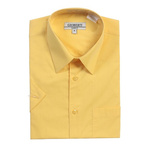Gioberti Men's Short Sleeve Solid Dress Shirt, Banana, S : Target