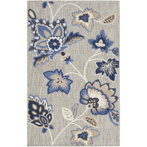 Nourison Aloha Floral Farmhouse Flatweave High-low Indoor Outdoor Area ...