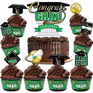 Treasures Gifted Green Graduation Cake Topper & Green Graduation ...