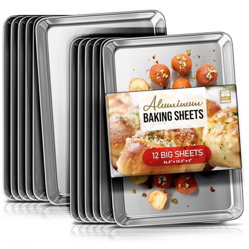 Joytable Aluminum Baking Sheet Set, 12 Pack Steel Cookie Sheet Set ...