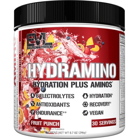 Evlution Nutrition Hydramino - Hydration + Amino Acids - Fruit Punch - 30 Servings : Target