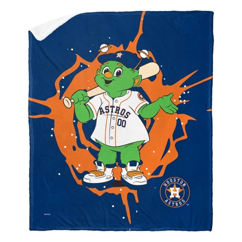 50"x60" Mlb Houston Astros Mascot 2 Layer Silk Touch Faux Shearling ...