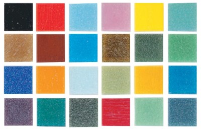 Jennifer's Mosaics Square Glass Mosaic Tiles, 3/8 Inch, Assorted Colors ...