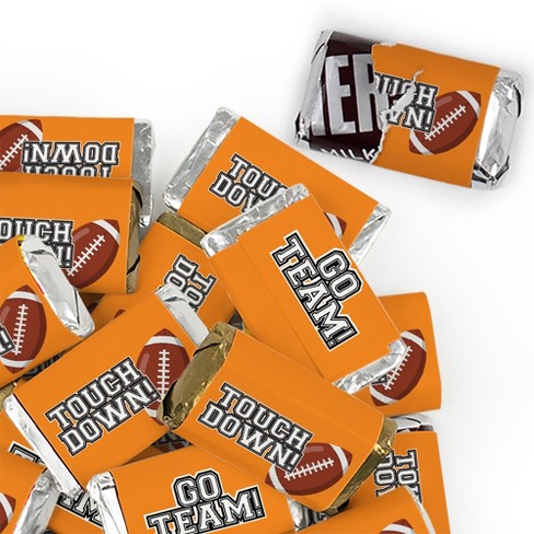 123 Pcs Orange Football Party Candy Favors Hershey's Miniatures ...