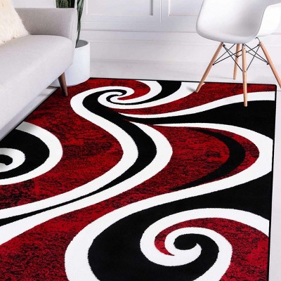 Luxe Weavers Contemporary Abstract Red 5x7 Area Rug : Target