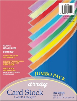Array Card Stock Paper, 8-1/2 X 11 Inch, Assorted Bright Pastel Colors ...