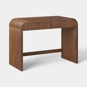 Lupine Reeded Desk with Drawer Walnut - Threshold™ : Target