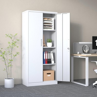 Nicbex Metal Lockable File Cabinet,garage Storage Cabinet With Doors ...