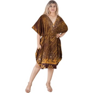 LA LEELA Summer Cotton Cruise Caftan Dress for Women Resortwear ...