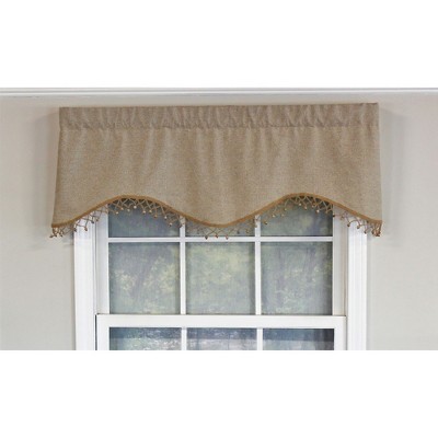 Natural Linen Cornice 3" Rod Pocket Valance 50" x 17" Flax by RLF Home ...