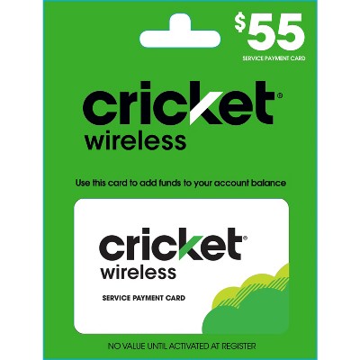 Cricket Wireless Prepaid $55 Refill Card (email Delivery) : Target