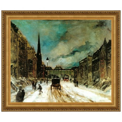 Design Toscano Street Scene With Snow, 1902: Canvas Replica Painting ...
