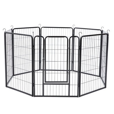 JOMEED Indoor and Outdoor Metal 8-Panel, 32" High Collapsible Dog Pet ...