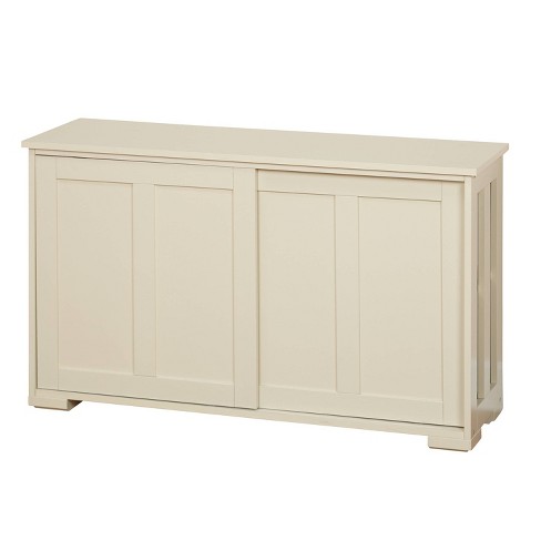 Buylateral Pacific Stackable Cabinet With Sliding Doors Off White ...