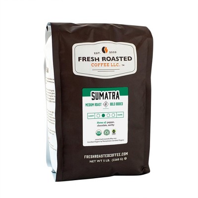 Fresh Roasted Coffee, Organic Sumatran Coffee, Medium Roast Ground ...