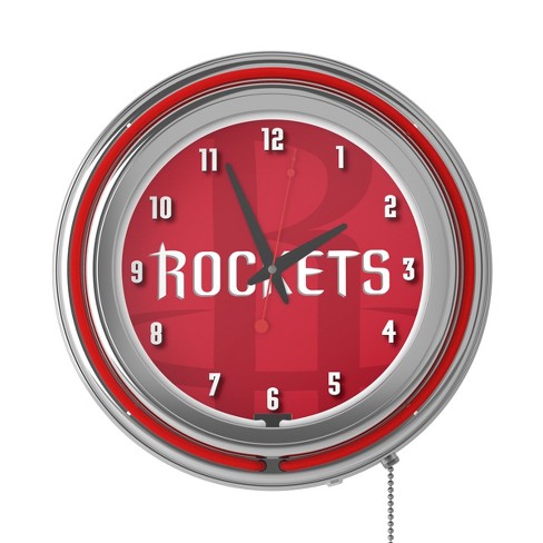 Houston Rockets Fade Retro Neon Wall Clock : Target