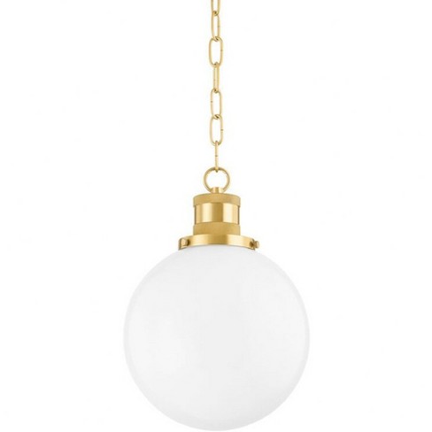 Mitzi Beverly 1 - Light Pendant In Aged Brass Opal Glossy Shade : Target