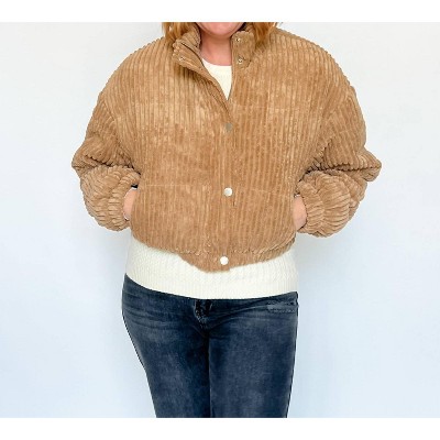 Women's It's Giving Toasty Corduroy Puffer Jacket - Le Lis M : Target
