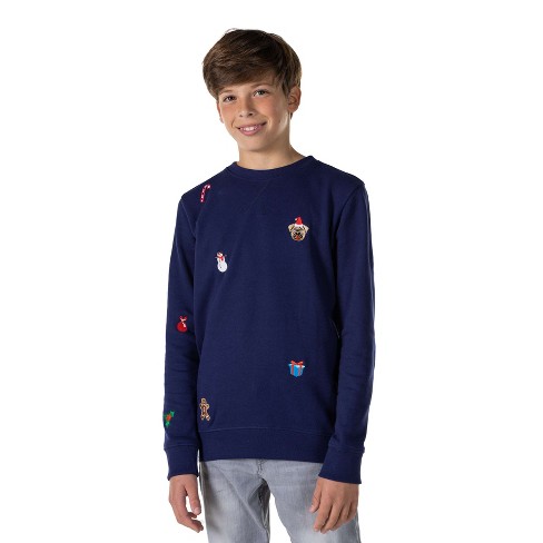 Opposuits Deluxe Teen Boys Christmas Sweater - X-mas Icons - Burgundy ...