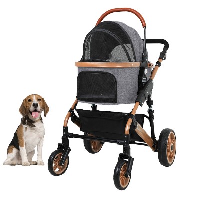 Fdw 3 Wheels Pet Stroller Dog Cat Cage Jogger Stroller For Medium Small ...
