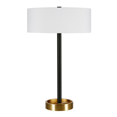 Hudson And Canal 24" Tall Two-tone Table Lamp With Fabric Shade Matte ...