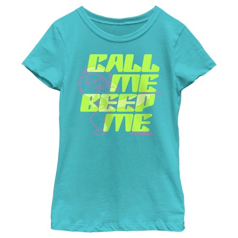 Girl's Kim Possible Call Me Beep Me Kim T-shirt - Tahiti Blue - X Large : Target