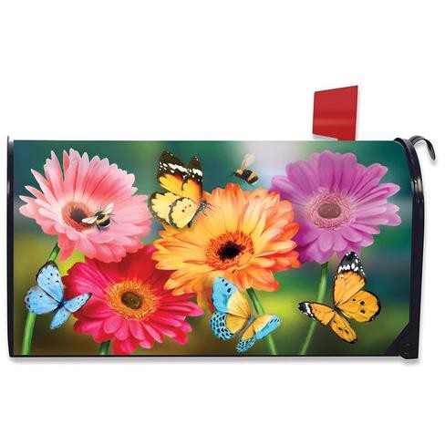 Garden Gerber Daisies Spring Magnetic Mailbox Cover Standard Briarwood ...