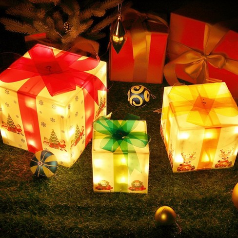 3pack Lighted Gift Boxes Decorations-outdoor Christmas Decorations-lighted Gift Boxes ...