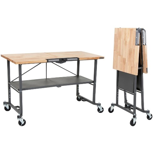 Cosco Smartfold Portable Steel Workbench / Folding Utility Table, Gray ...