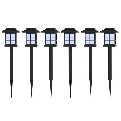 Nature Spring Outdoor Solar Led Garden Lights – Black, 6 Pieces : Target