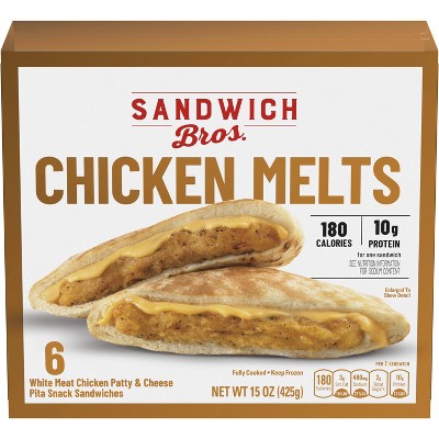 Sandwich Brothers Of Wisconsin Frozen Chicken Melt - 15oz/6ct : Target